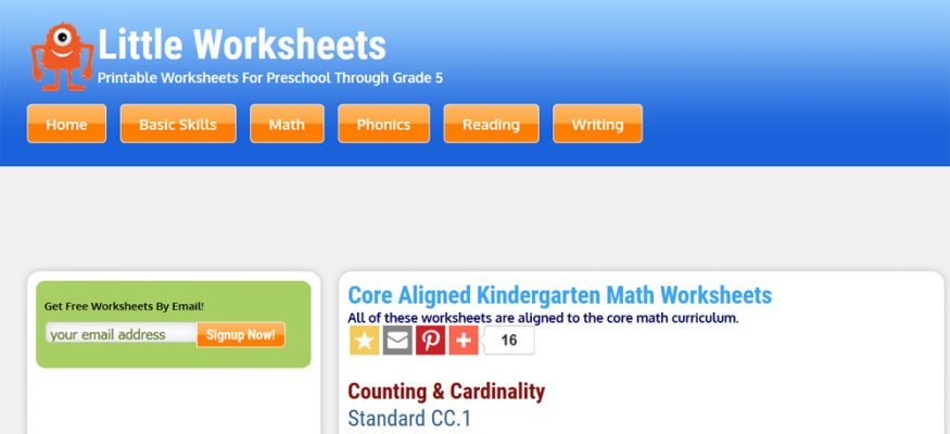 Free Kindergarten Math Worksheets- [Download] | MentalMathWorksheets